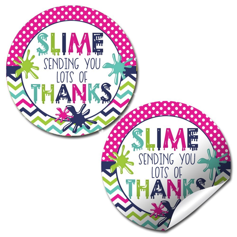 Slime Time Birthday Party Favor Stickers – Amanda Creation