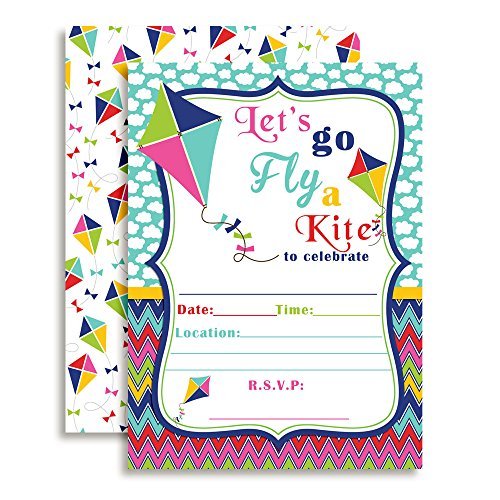 Kite Flying Birthday Party Invitations – Amanda Creation
