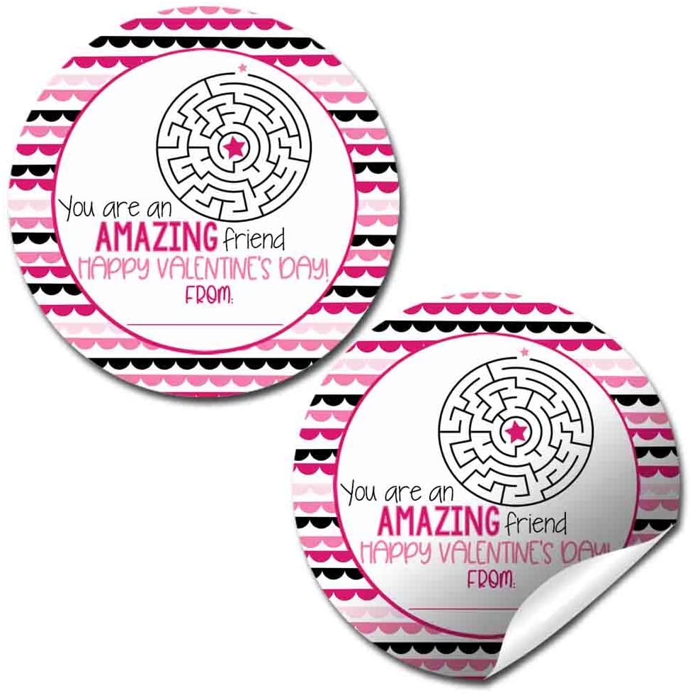 Amazing Friend Maze Valentine's Day Party Favor Stickers – Amanda Creation