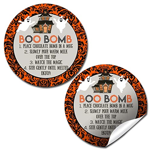 Boo Bomb Halloween Ghost Haunted House Hot Cocoa Bomb Stickers – Amanda ...