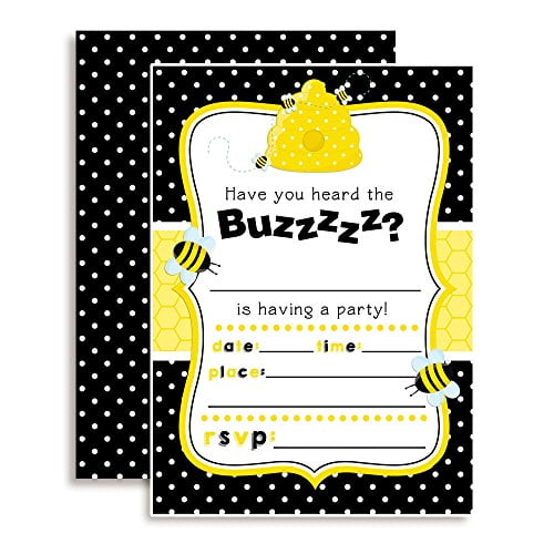 Bumble Bee Birthday Party Invitations – Amanda Creation