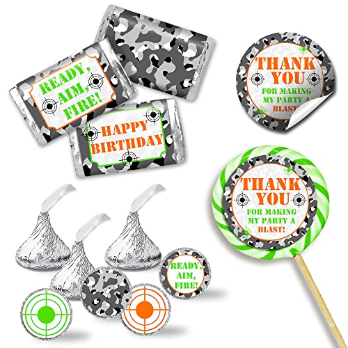 Camouflage Laser Tag Birthday Party Sticker Bundle – Amanda Creation
