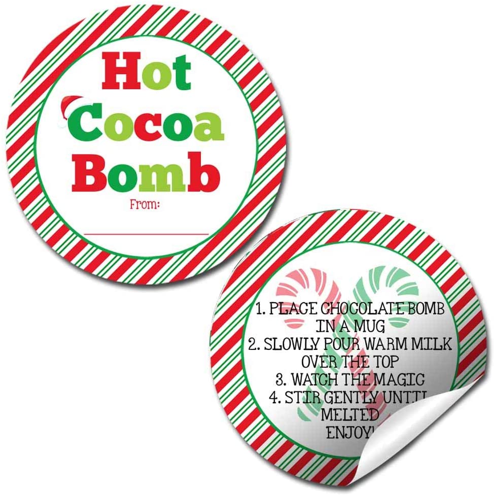 Candy Cane Hot Cocoa Bomb Stickers – Amanda Creation