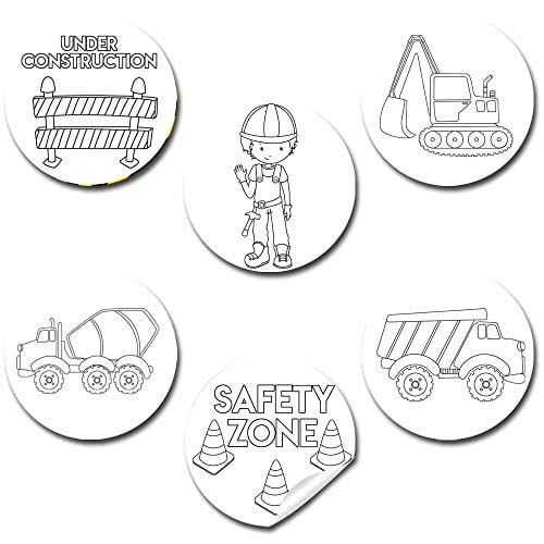 Color Your Own Construction Stickers – Amanda Creation