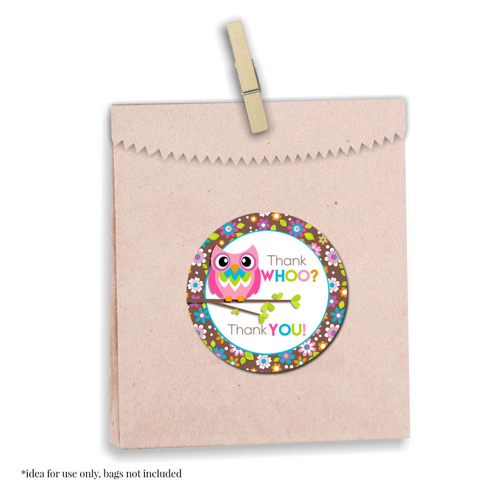 Colorful Floral Owl Themed Birthday Party Favor Stickers – Amanda Creation