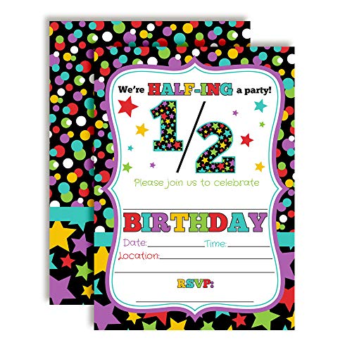 Half Birthday Invitations Half 'n' Half Birthday Party (6years