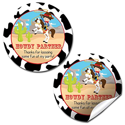 Cowboy Birthday Party Favor Stickers – Amanda Creation