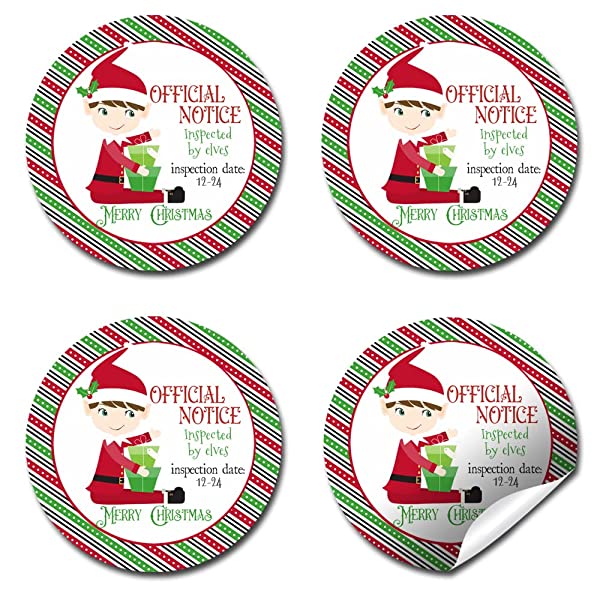 Elf Inspection Christmas Gift Tag Stickers – Amanda Creation
