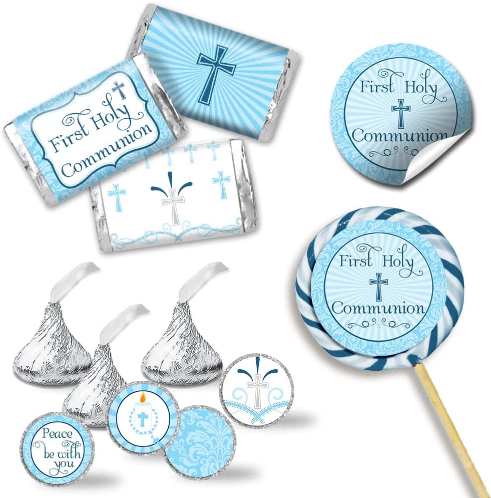Blue First Holy Communion Party Sticker Bundle – Amanda Creation