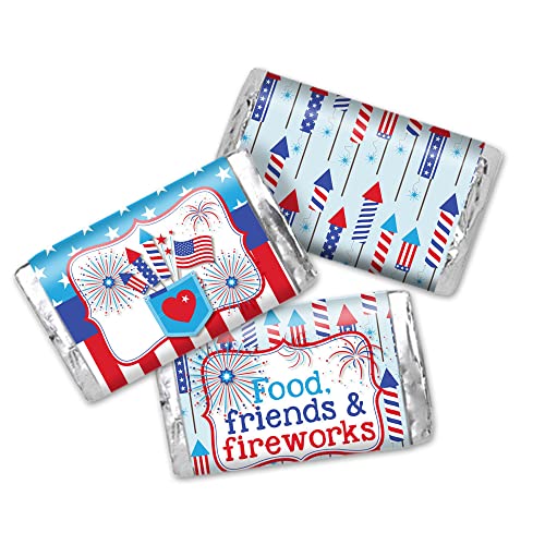 Food, Friends & Fireworks Party Mini Candy Bar Wrappers – Amanda Creation