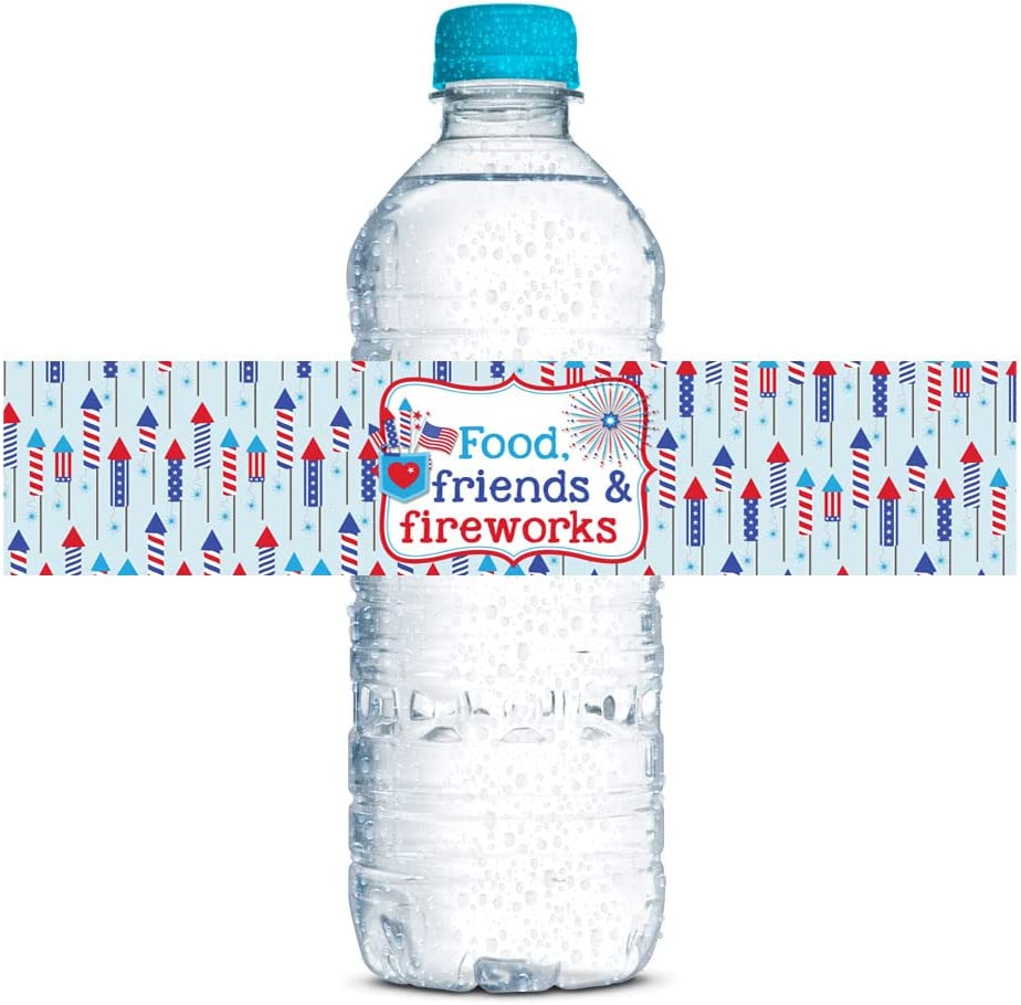 Food, Friends & Fireworks Waterproof Water Bottle Wrappers – Amanda ...