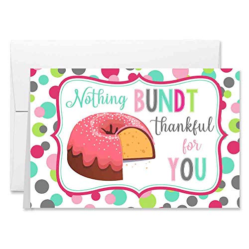 Funny Thankful For You Bundt Cake Blank Folded Greeting Card – Amanda ...