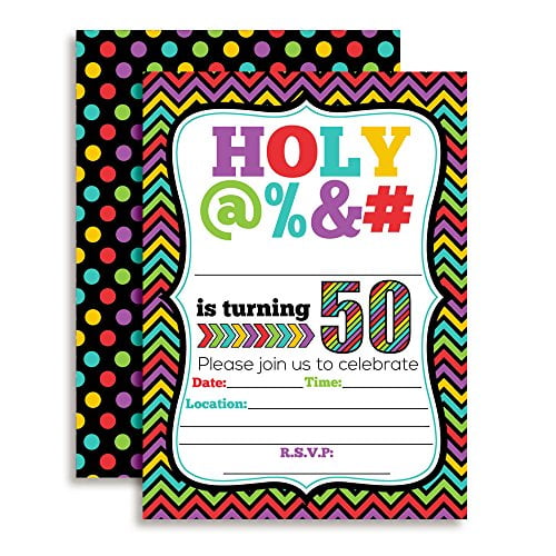 HOLY @%& 50th Birthday Party Invitations – Amanda Creation