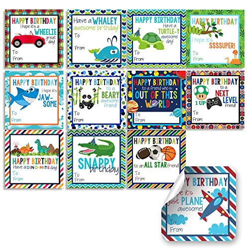Boyish Mix Happy Birthday Gift Tag Stickers – Amanda Creation