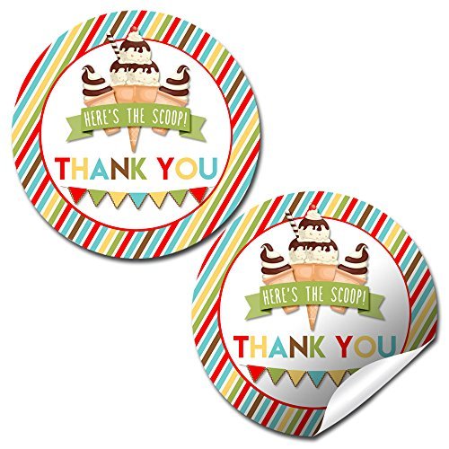 Ice Cream Scoop Birthday Party Favor Stickers – Amanda Creation