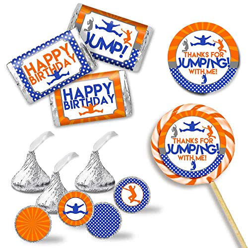 Jump Zone Trampoline Park Jumping Birthday Party Sticker Bundle ...