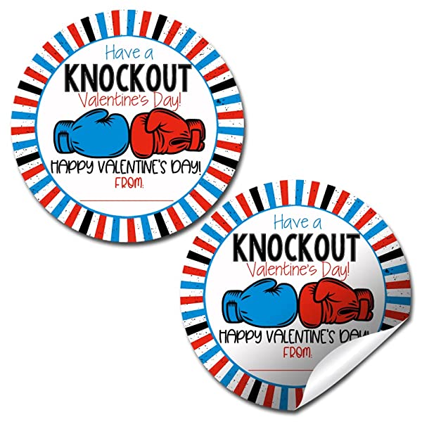 Knockout Boxing Valentine's Day Party Favor Stickers – Amanda Creation