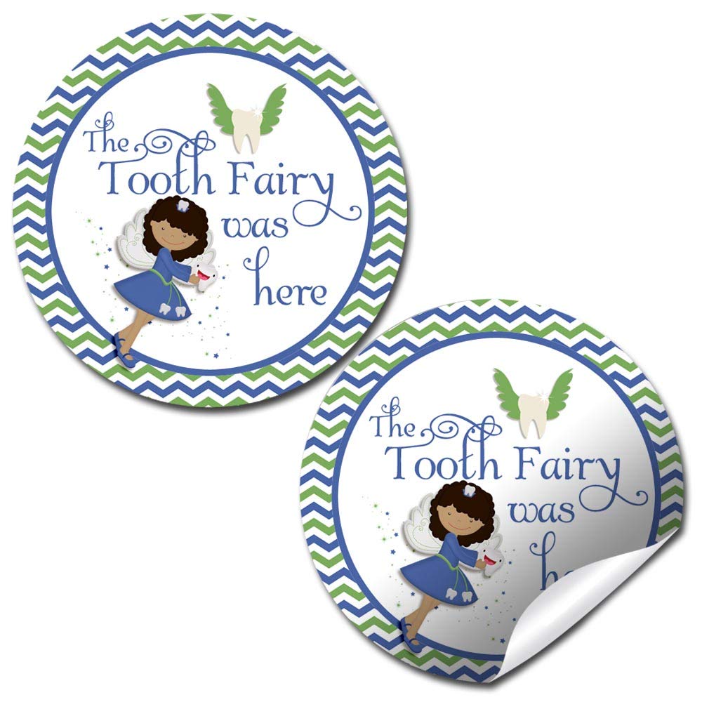 Official Tooth Fairy Stickers in Green & Blue (with African American F ...