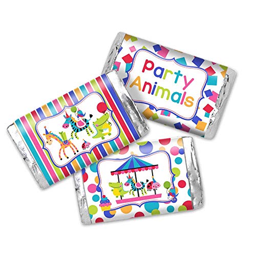 Party Animals Carousel Merry Go Round Birthday Mini Candy Bar Wrappers ...