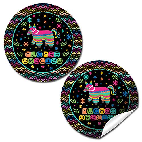 Pinata Hittin' Neon Fiesta Birthday Party Favor Stickers – Amanda Creation