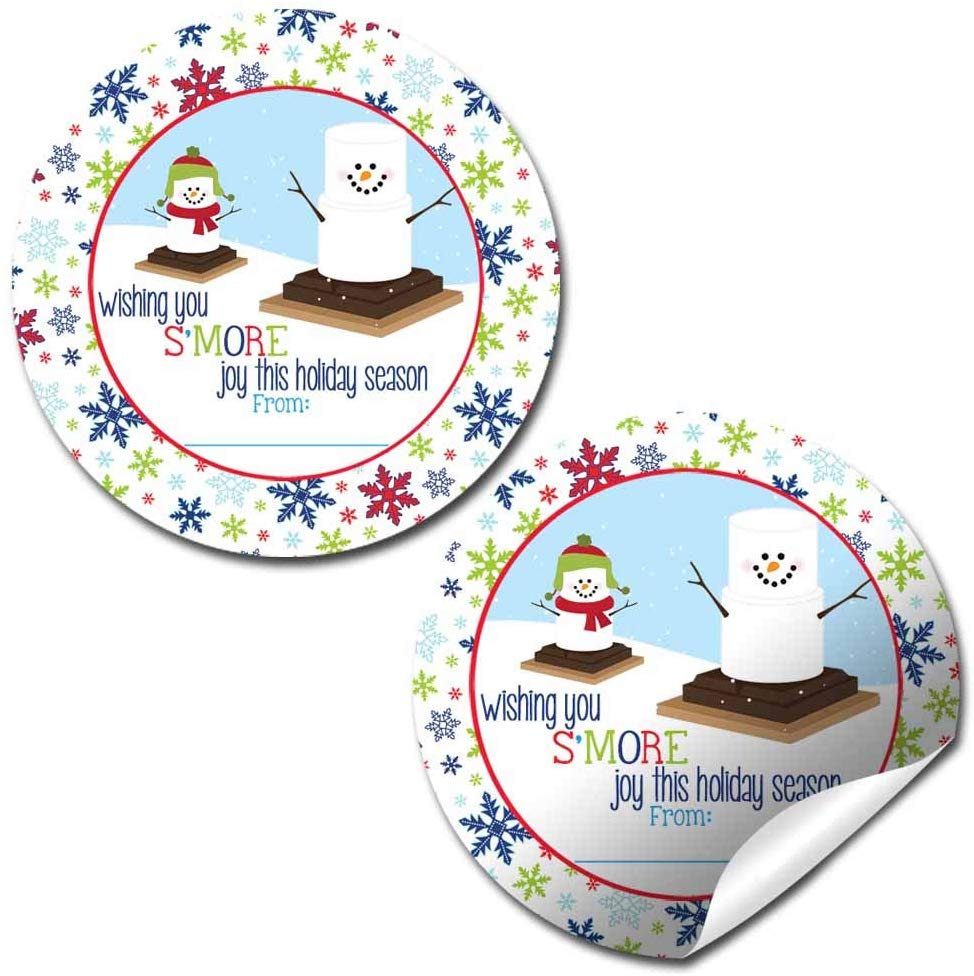 S'More Snowmen Christmas Gift Tag Stickers – Amanda Creation