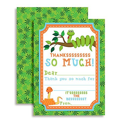 Snake Birthday Thank You Cards – Amanda Creation