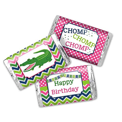 Pink Snappy See You Later Alligator Birthday Mini Candy Bar Wrappers ...