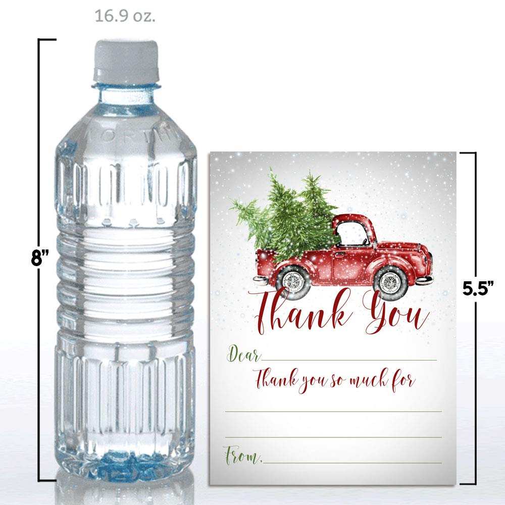 Snowy Christmas Truck Thank You Cards – Amanda Creation