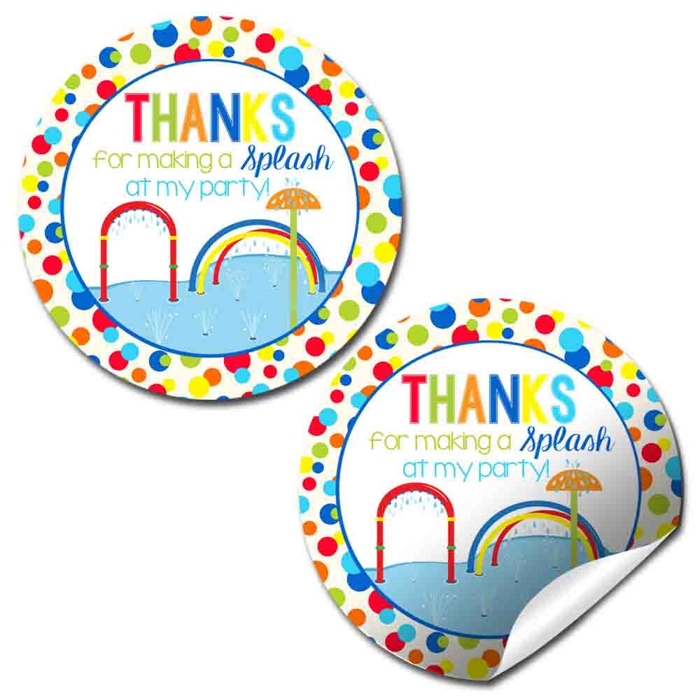 Splash Pad Birthday Party Favor Stickers – Amanda Creation