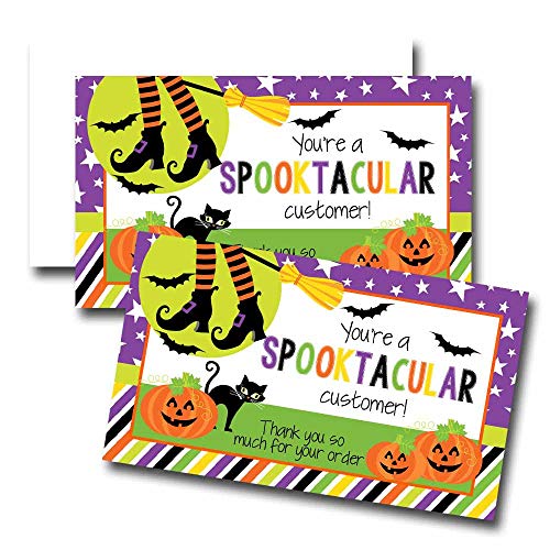 Spooktacular Customer Witches Bats & Black Cat Halloween Package Inser ...