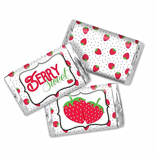 Strawberry Berry Sweet Celebration Birthday Mini Candy Bar Wrappers ...