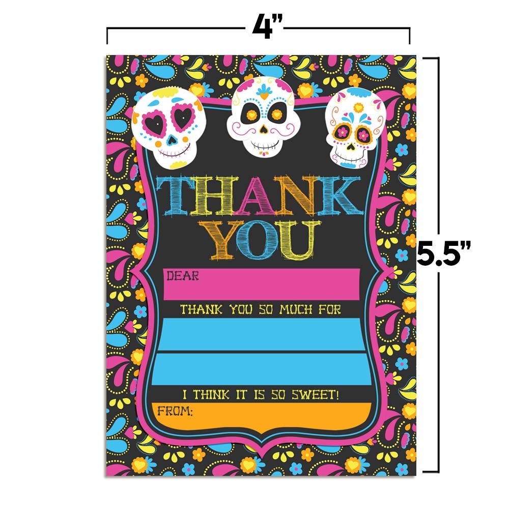 Sugar Skull Halloween Thank you Notes – Amanda Creation