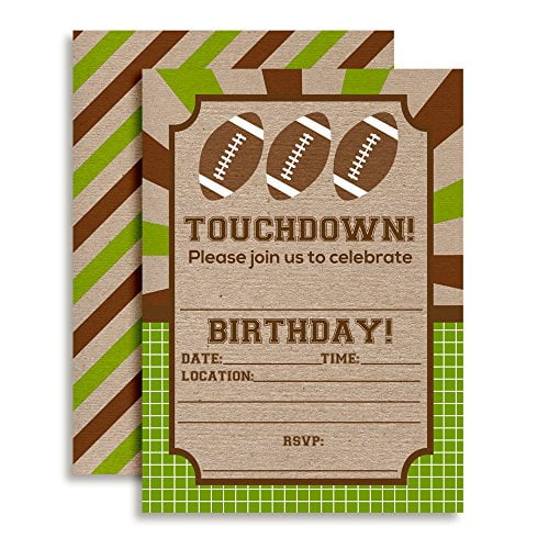 Touchdown Football Birthday Party Invitations – Amanda Creation