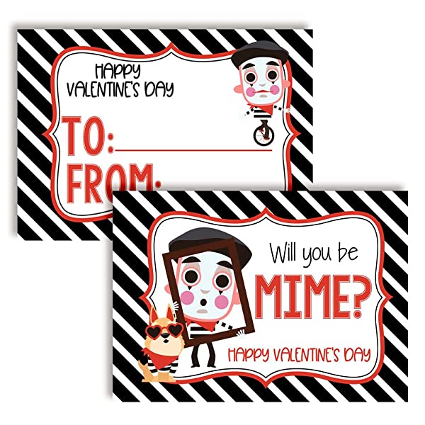 Mime Classroom Valentine Exchange Cards – Amanda Creation