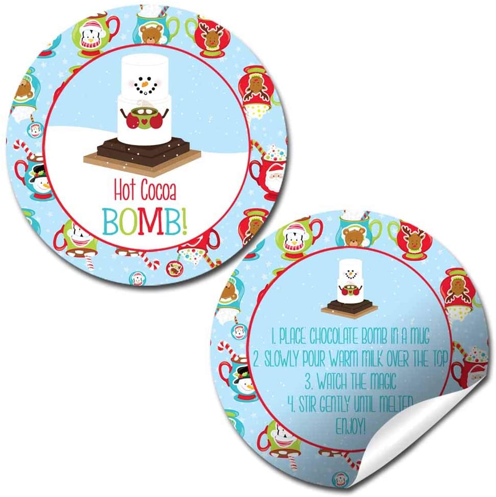 Winter Snowman S'more Hot Cocoa Bomb Stickers – Amanda Creation