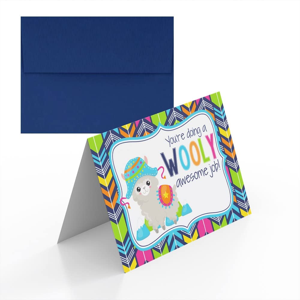 Wooly Awesome Alpaca Good Work Blank Folded Greeting Card – Amanda Creation