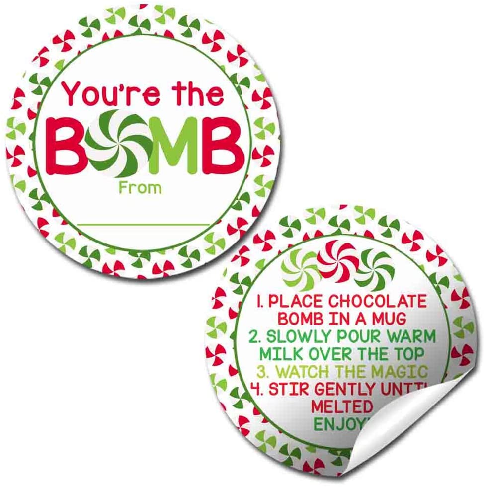 You're The Bomb Peppermint Candy Hot Cocoa Bomb Stickers – Amanda Creation