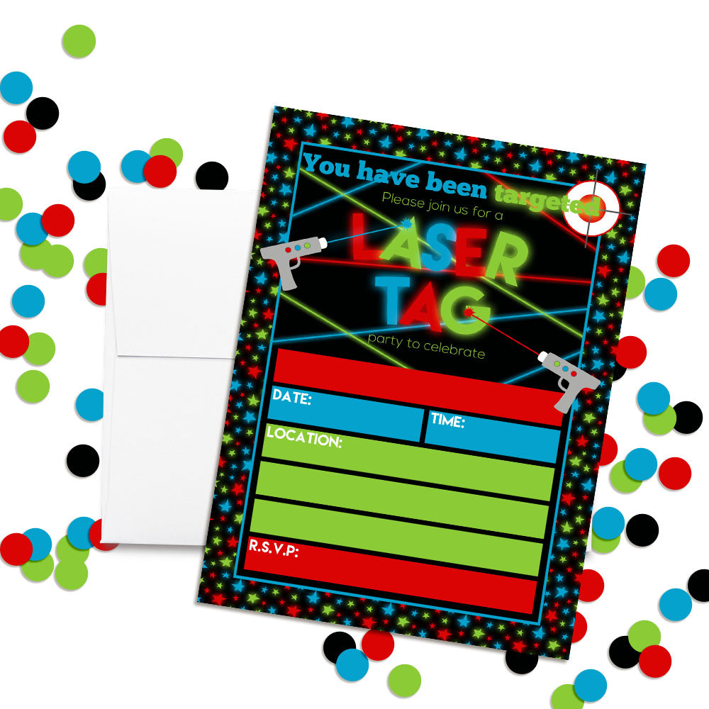 Laser Tag Birthday Party Invitations – Amanda Creation