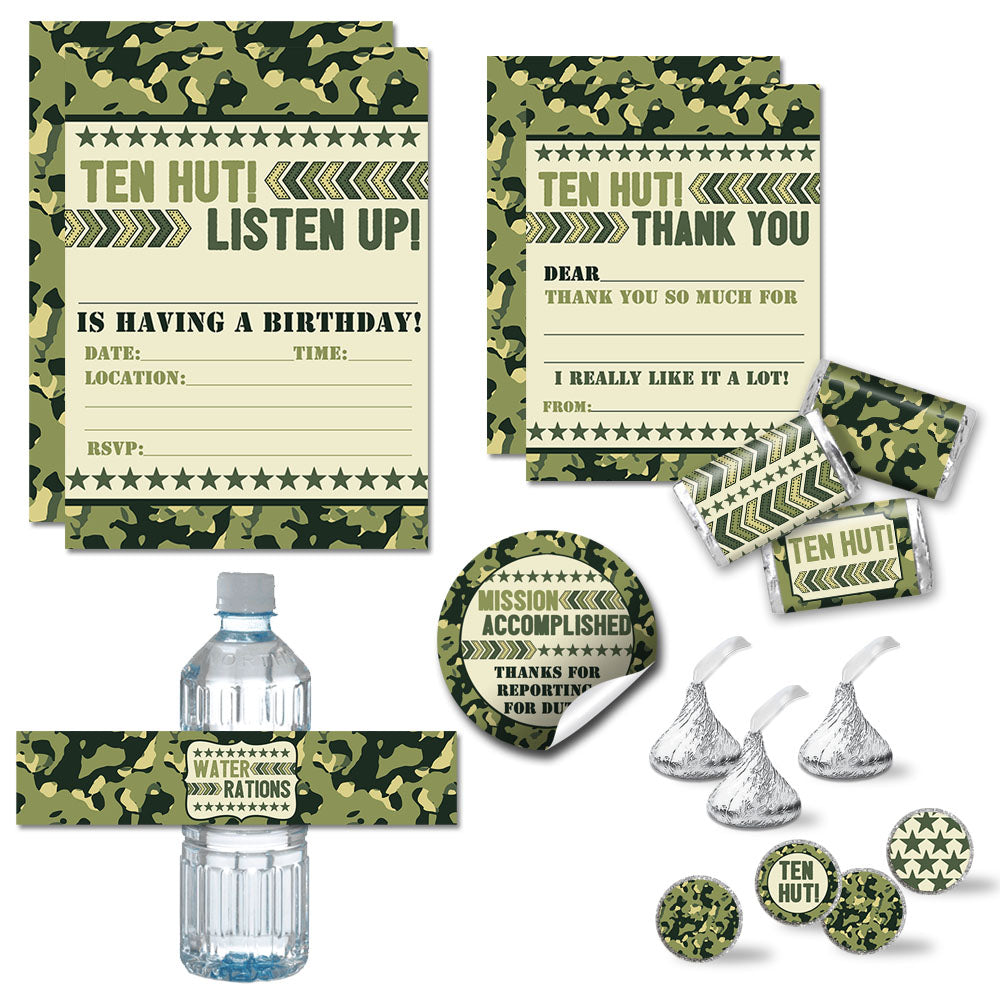 Ten Hut Army Birthday Party Bundle – Amanda Creation